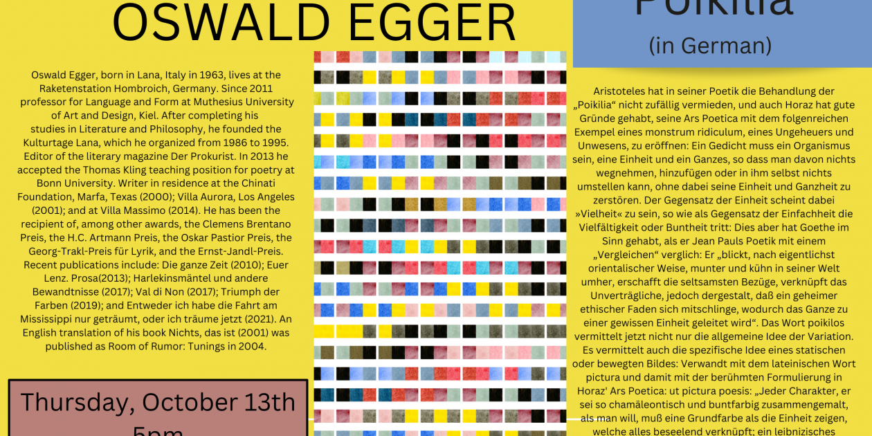 Poikilia: A Lecture with Oswald Egger | Events | Brown University